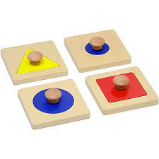 Set of 4 Single Shape Knobbed Puzzles