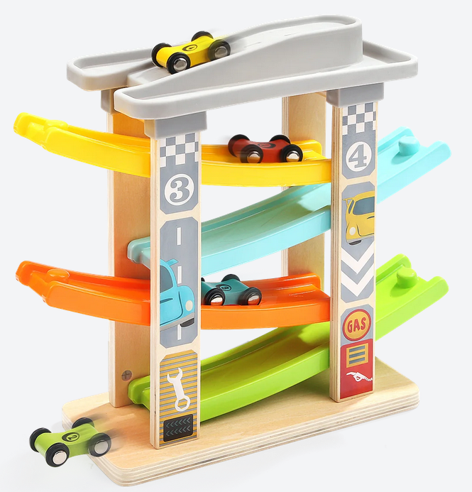 Top Bright Wooden Ramp Car Racer